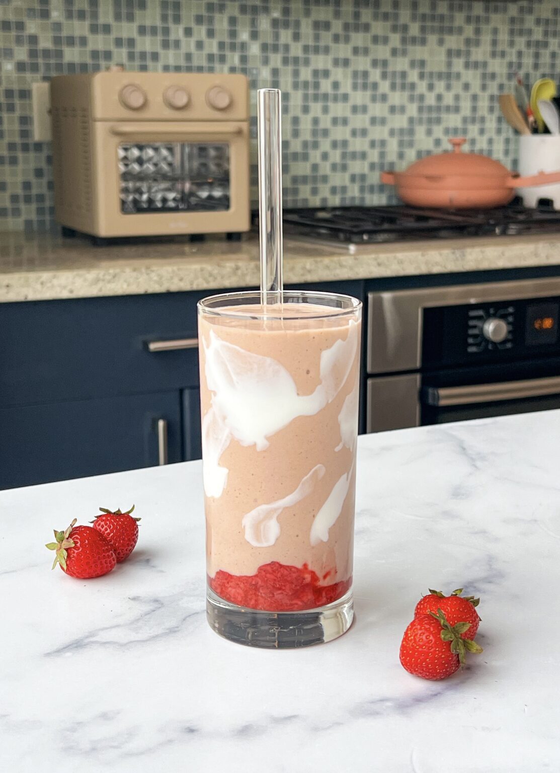 Hailey Bieber Erewhon Strawberry Glaze Smoothie Copycat - Wake Up and Kale
